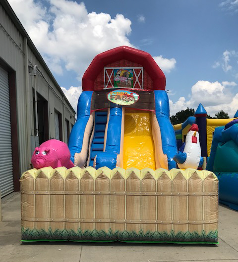 Inflatable 18' Funny Farm Water Slide Rental